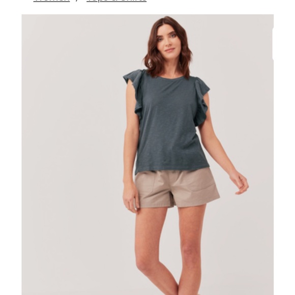 Pact | Tops | Pact Organic Tissue Slub Femme Ruffle Tee | Poshmark